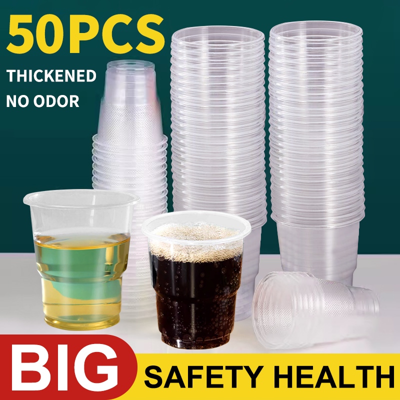 50PCS Household disposable water cup transparent high temperature ...
