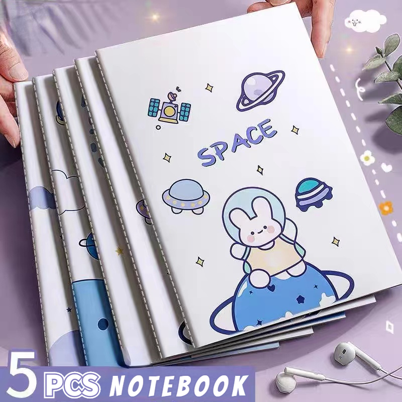 A5 Cartoon Coil Notebook Landscape Aesthetic Notepad Student Office ...