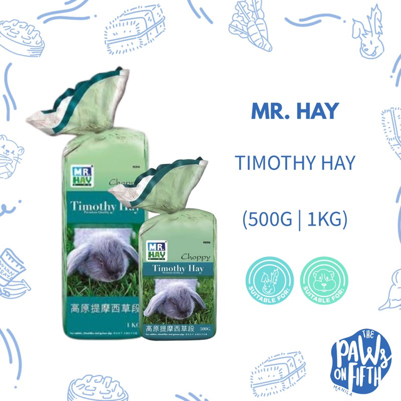 Mr. Hay Choppy Timothy Hay 500g / 1kg (Hay for Rabbits and Guinea Pigs ...