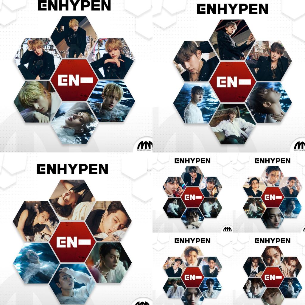 SET 7PCS / Hexagon Wall Decor - Mugmania - Enhypen Members Dark Blood ...