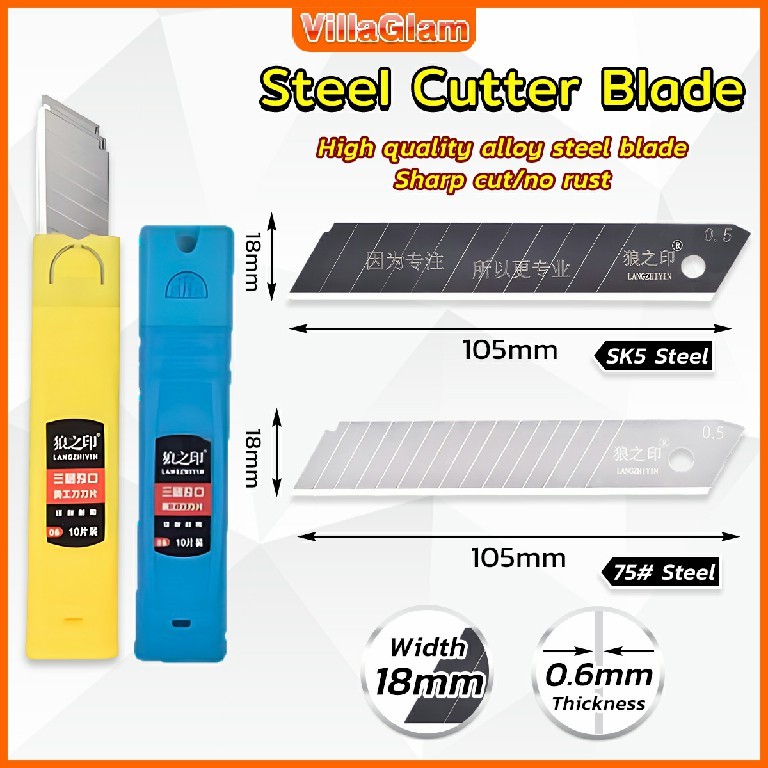 10Pcs 75# SK5 Steel Cutter Blade Set 18*105mm Coated With Portable Box ...