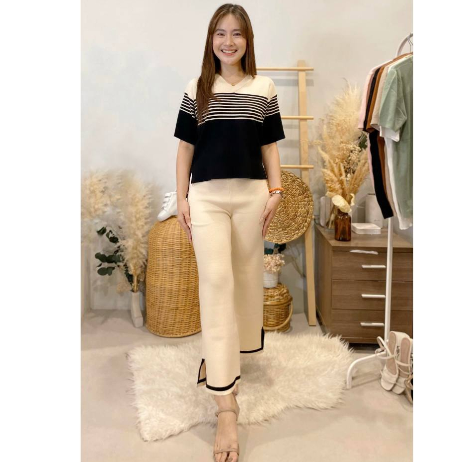 Juvy V-Neck Knit Coordinate | Shopee Philippines