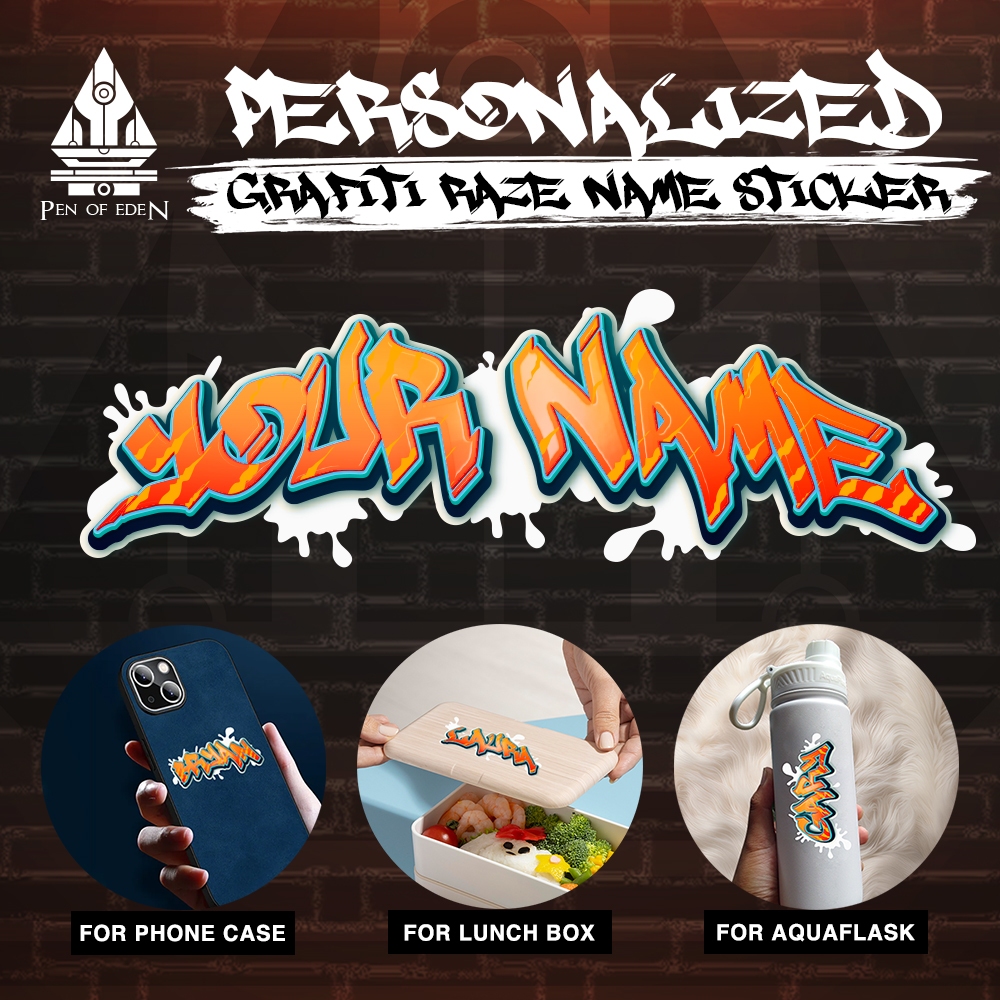 Raze Grafiti Name Sticker - Waterproof Scratch Proof Vinyl Sticker for ...
