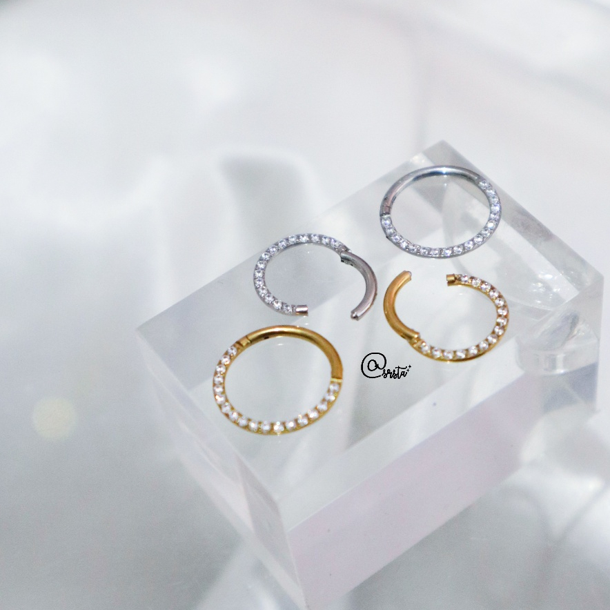 Accessoriesta Shimmer FRONT 16G Clicker Stainless Steel Daith & Septum ...