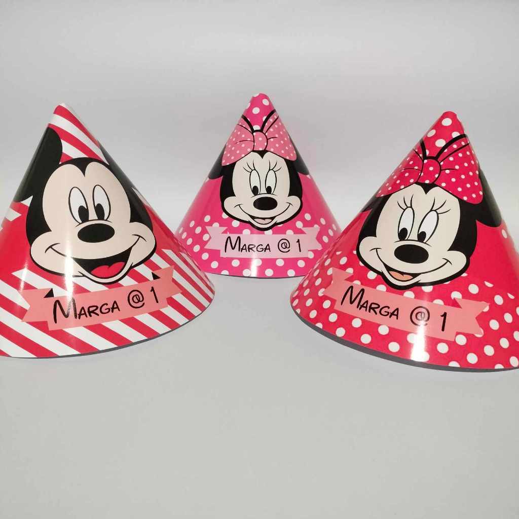 Minnie Mouse and Mickey mouse party hat for birthday party | Shopee ...
