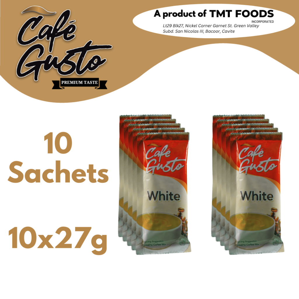 Cafe Gusto 3-in-1 Premium Taste Coffee (White)(10 sachets) | Shopee ...