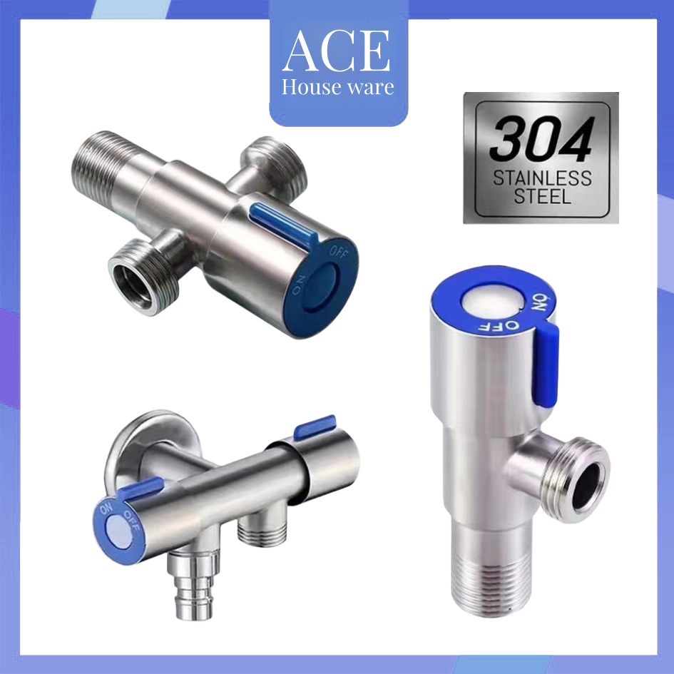 SUS304 1/2" Angle Valve One Into Two Out Three-way Valve Double Control ...
