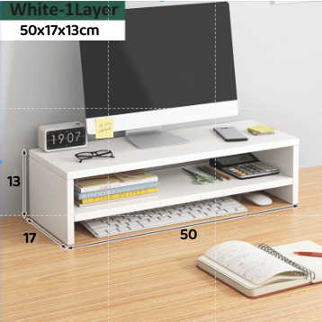 Wooden Monitor Stand 1Layer/2Layer Computer Monitor Riser Wood Laptop ...