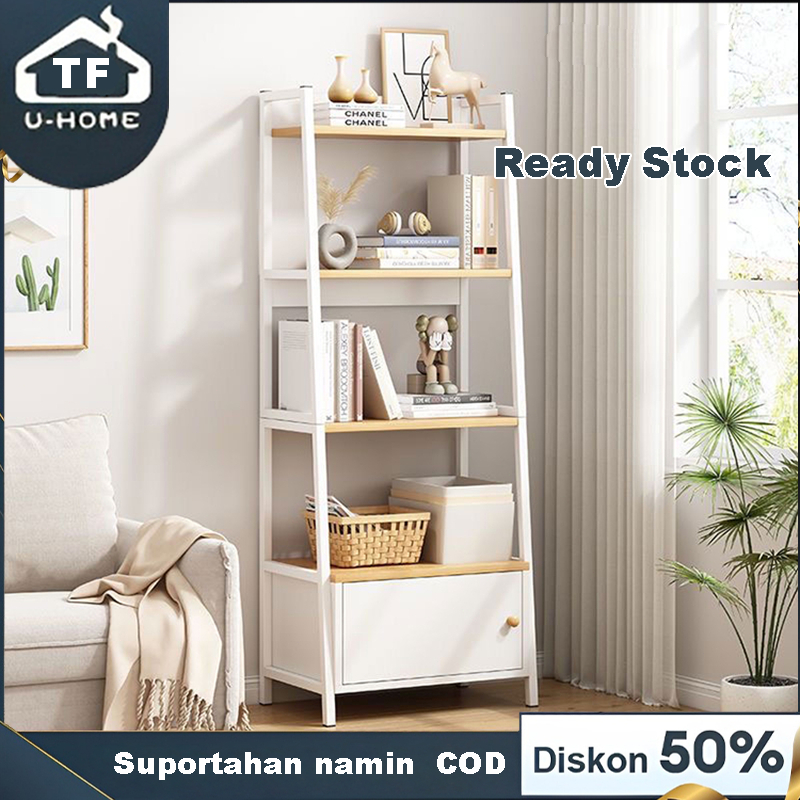 Nordic Minimalism Corner Shelf Metal Shelf 4-storey storage space ...