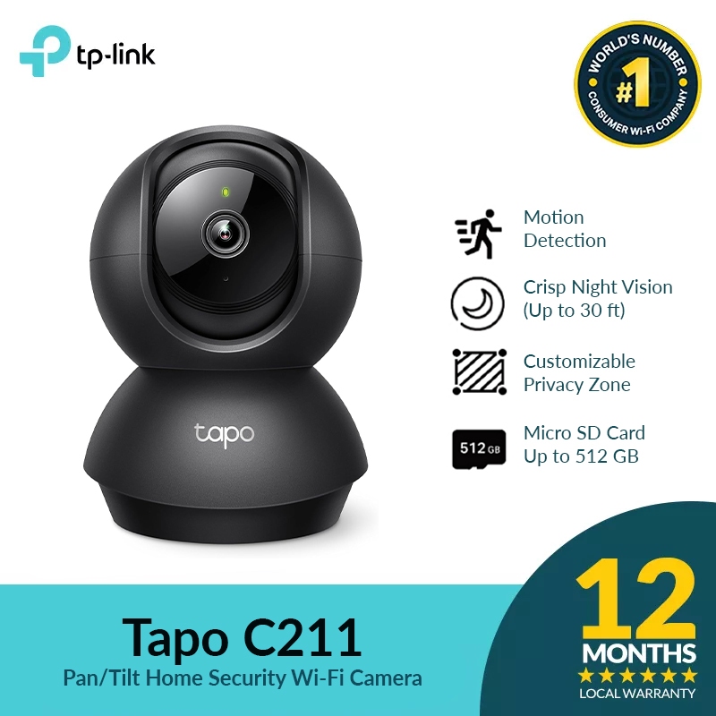 TP-Link Tapo C211 2K 3MP 360° Pan/Tilt Home Security Indoor Wi-Fi CCTV ...