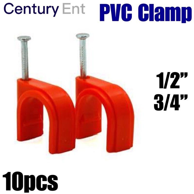 10pcs PVC Clamp Clip for PVC pipes | Orange | 1/2 inch 3/4 inch ...