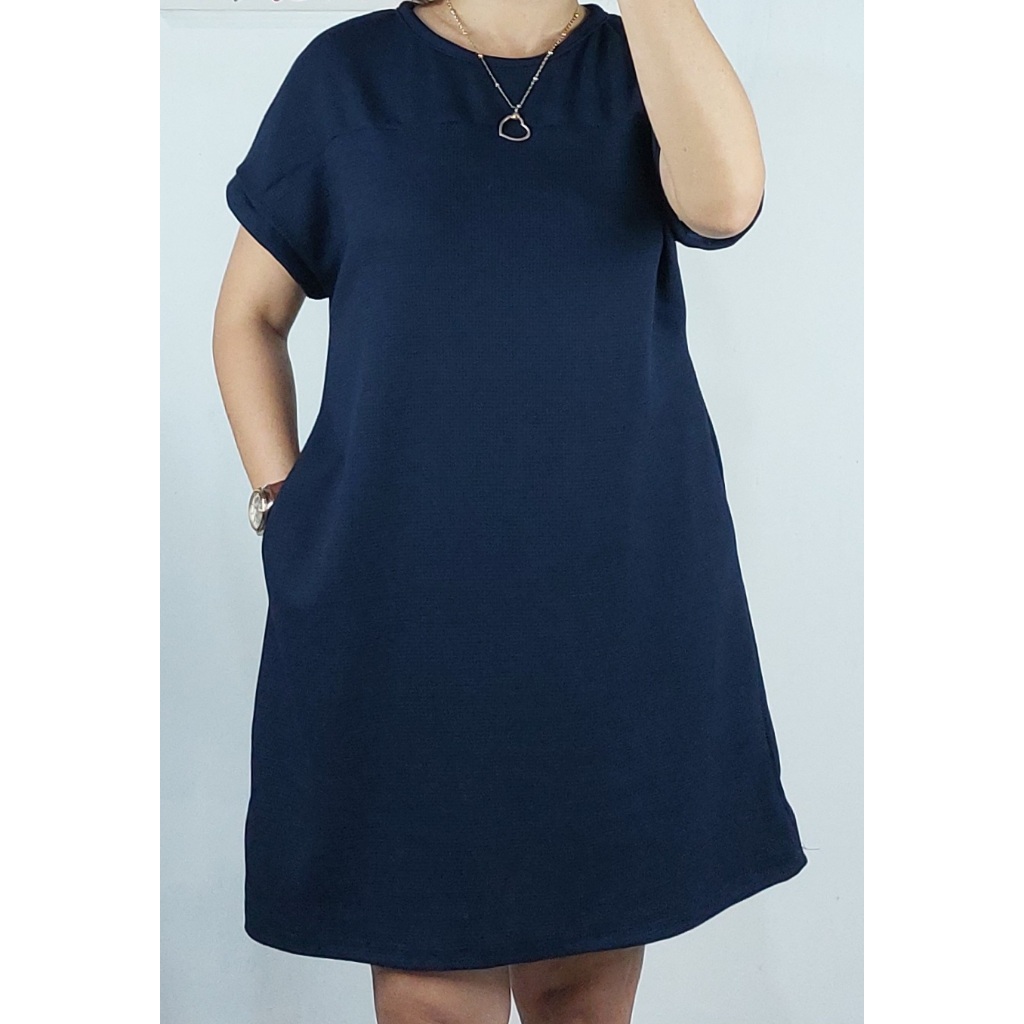 Casual Mini Dress For Woman with Two Side Pocket / Plain Casual Dress ...