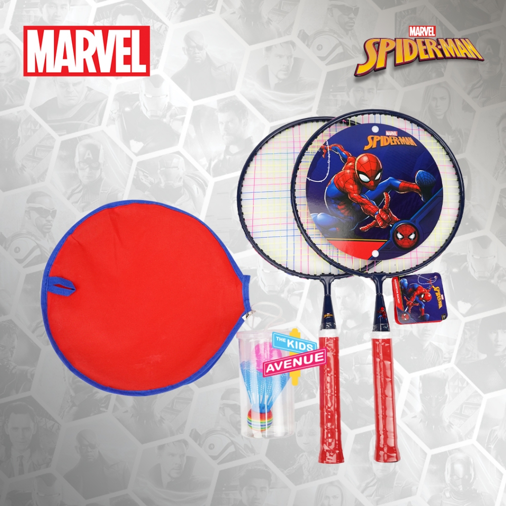 Marvel Spiderman Badminton Racket Set with Shuttlecock for Kids – Toys ...