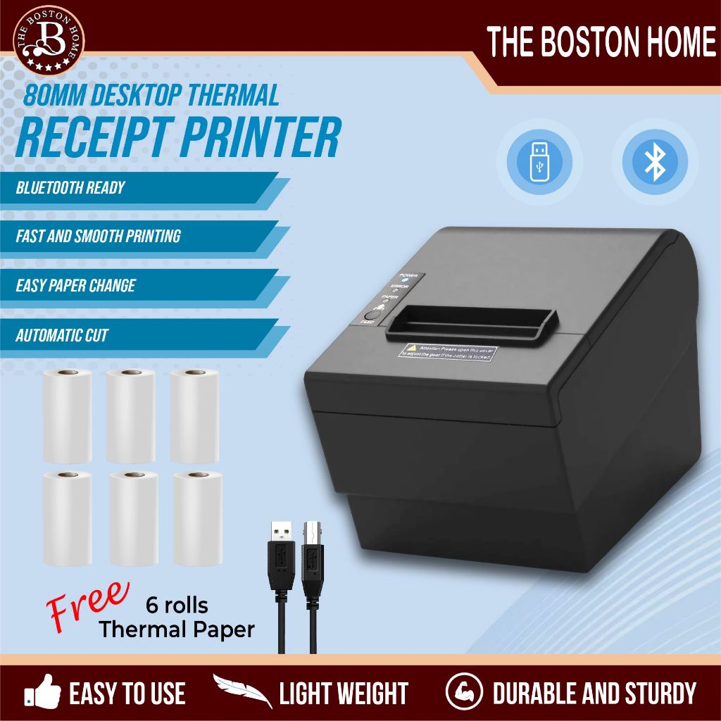BOSTON XP-B80H BLUETOOTH+USB 80mm Thermal Receipt Printer + Electronic ...