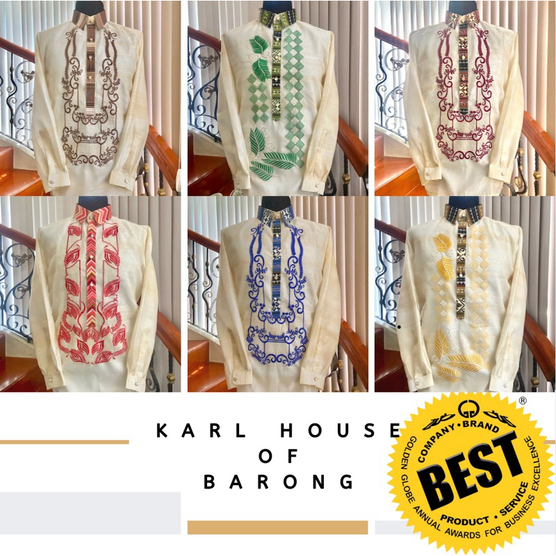 NATIVE High Quality Barong Tagalog for Men (BROWN BLUE MAROON) | Shopee ...
