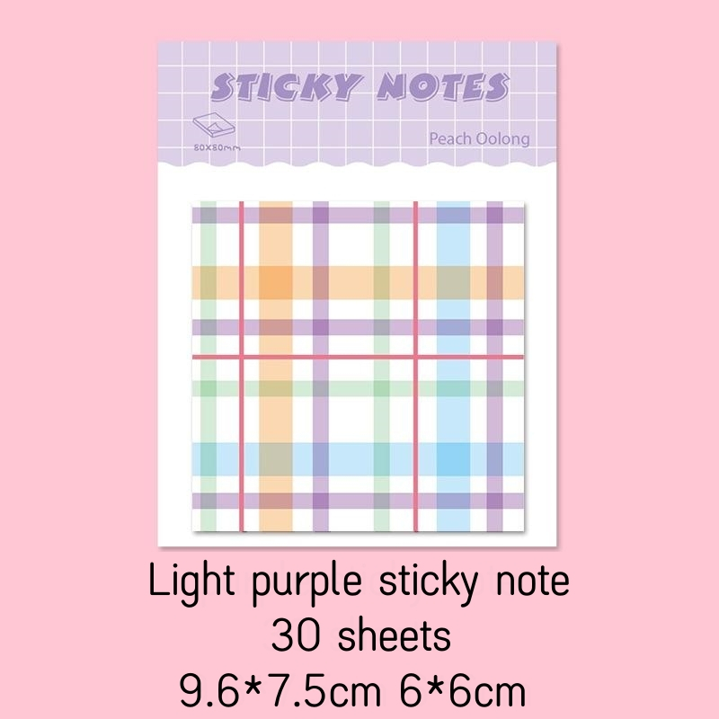 BK Checkered Post-it Notes Simple style plaid sticky notes Portable ...