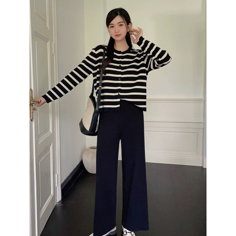 Only.Fashion Stripe Longsleeve Knitted Terno Pants #5657 | Shopee ...