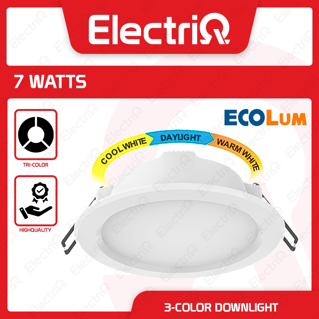 Electriq l Ecolum 3-Color Downlight 7watts CDL223107TC | Shopee Philippines