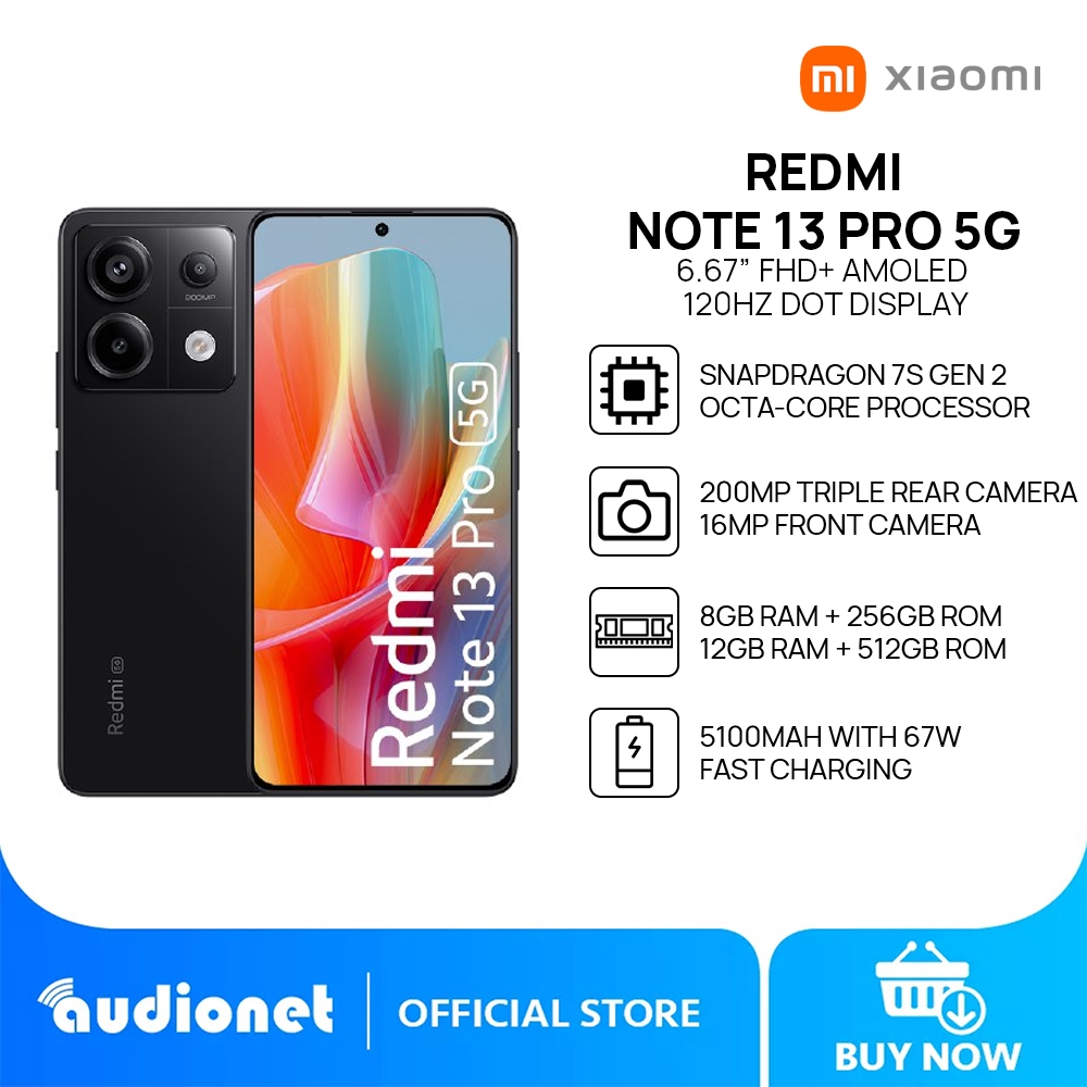 Xiaomi Redmi Note 13 Pro 5G | 8GB+256GB/12GB+512GB | Snapdragon 7s Gen 2 | 6.67” FHD+ AMOLED ...