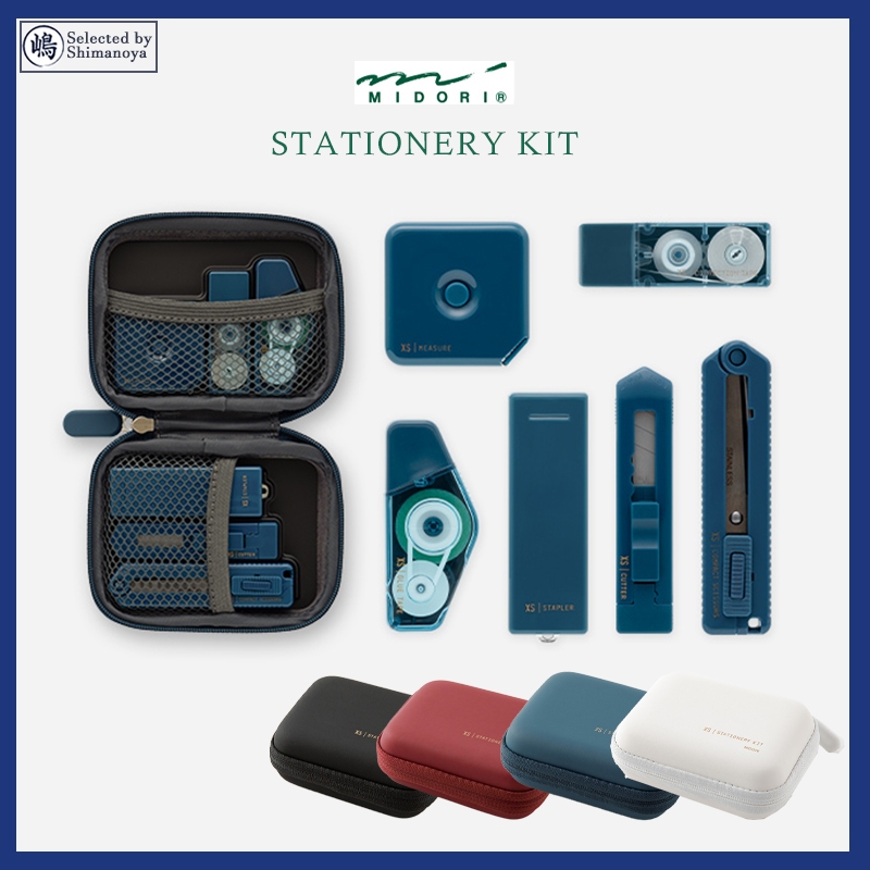 Midori XS Stationery Kit Measure Correction Tape Glue Tape Stapler ...