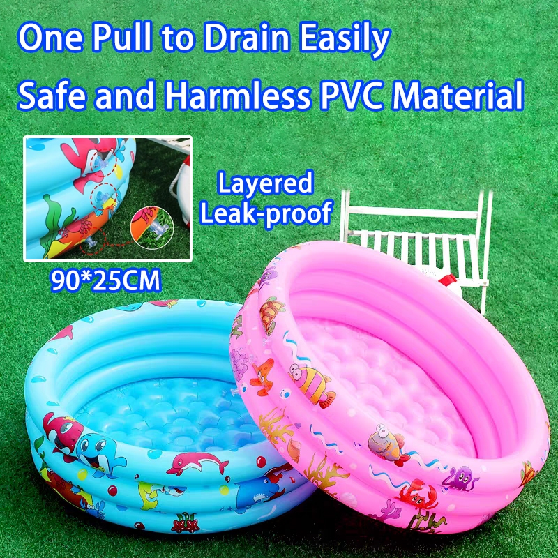 Inflatable Swimming Pool for Kids Circle Durable Thickened Portable ...