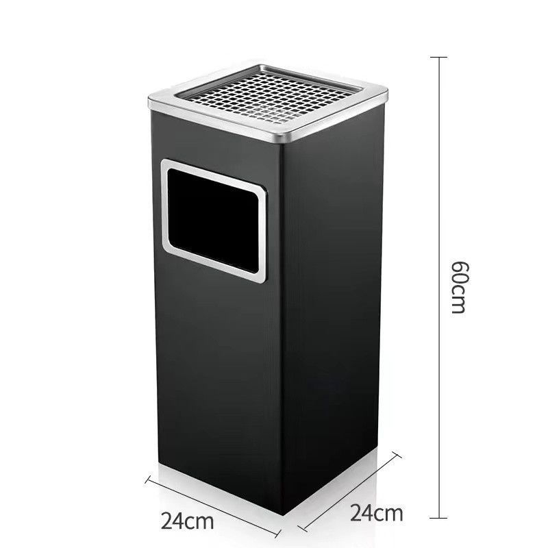 Stainless Ashtray Trash Bin Square Top Cigarette Bin Trash Can | Shopee ...