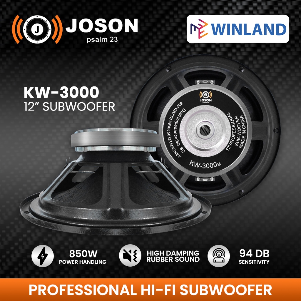 Joson by Winland 1pc KW-3000 12 Inches Professional Speaker Hi-fi ...