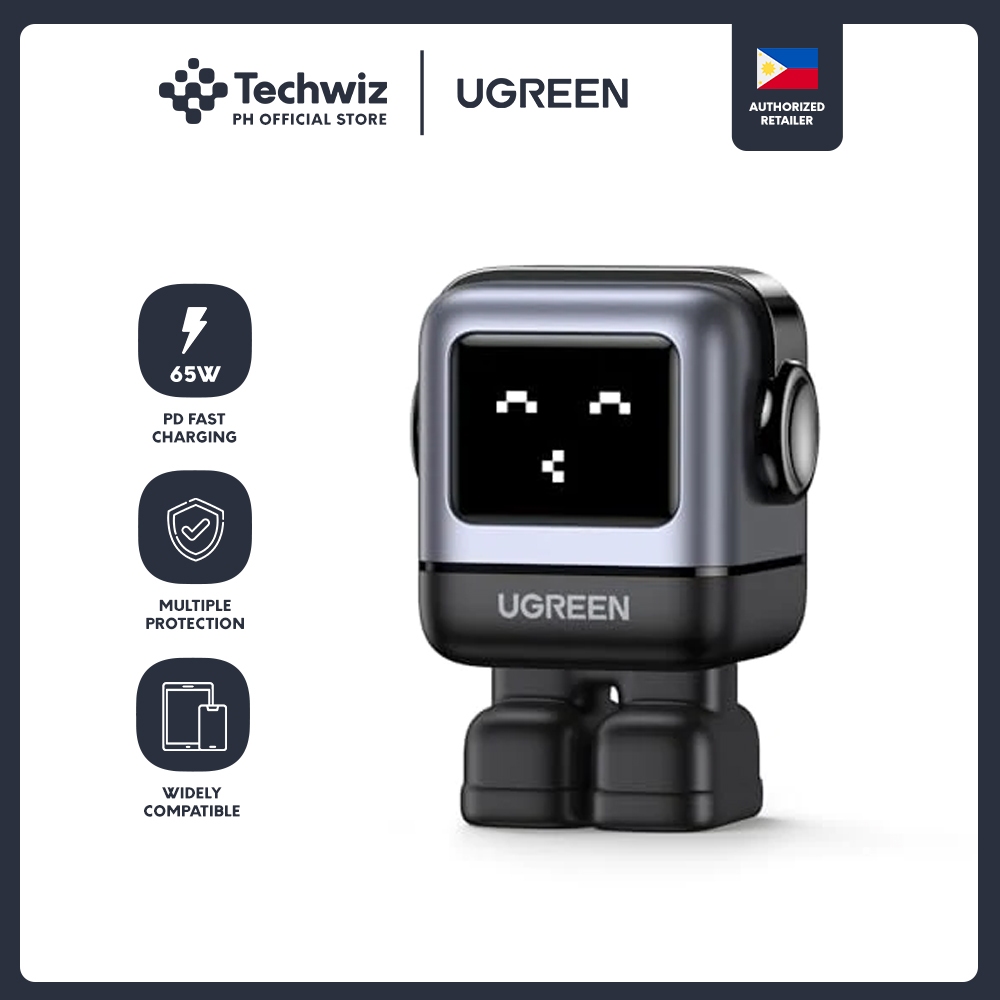 [Techwiz] UGREEN 65W 3-Port PD RobotGaN Fast Charger (Space Gray) - PH ...