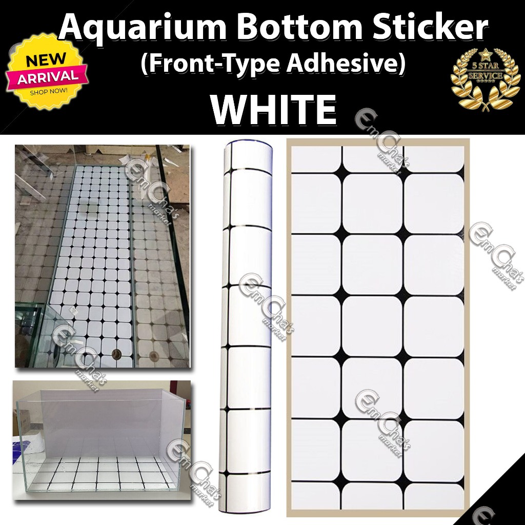 WHITE Aquarium BOTTOM Sticker Tiles Decoration(acc)(wpp2)(bdg)Aquarium ...