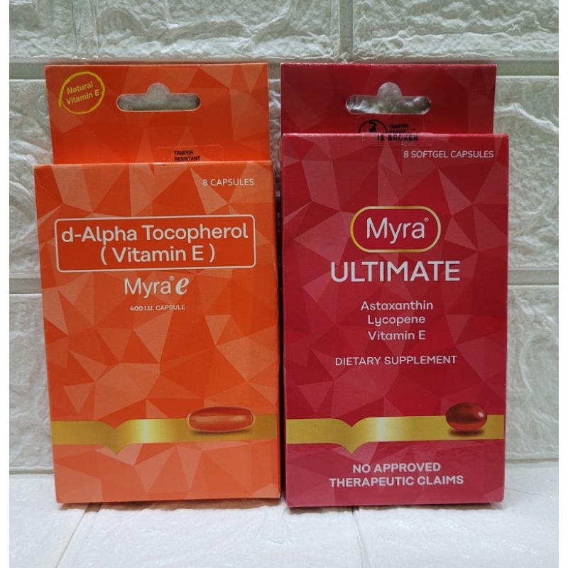 Myra e 400 i.u 8 capsule/ myra ultimate lycopene 8 soft gel | Shopee Philippines