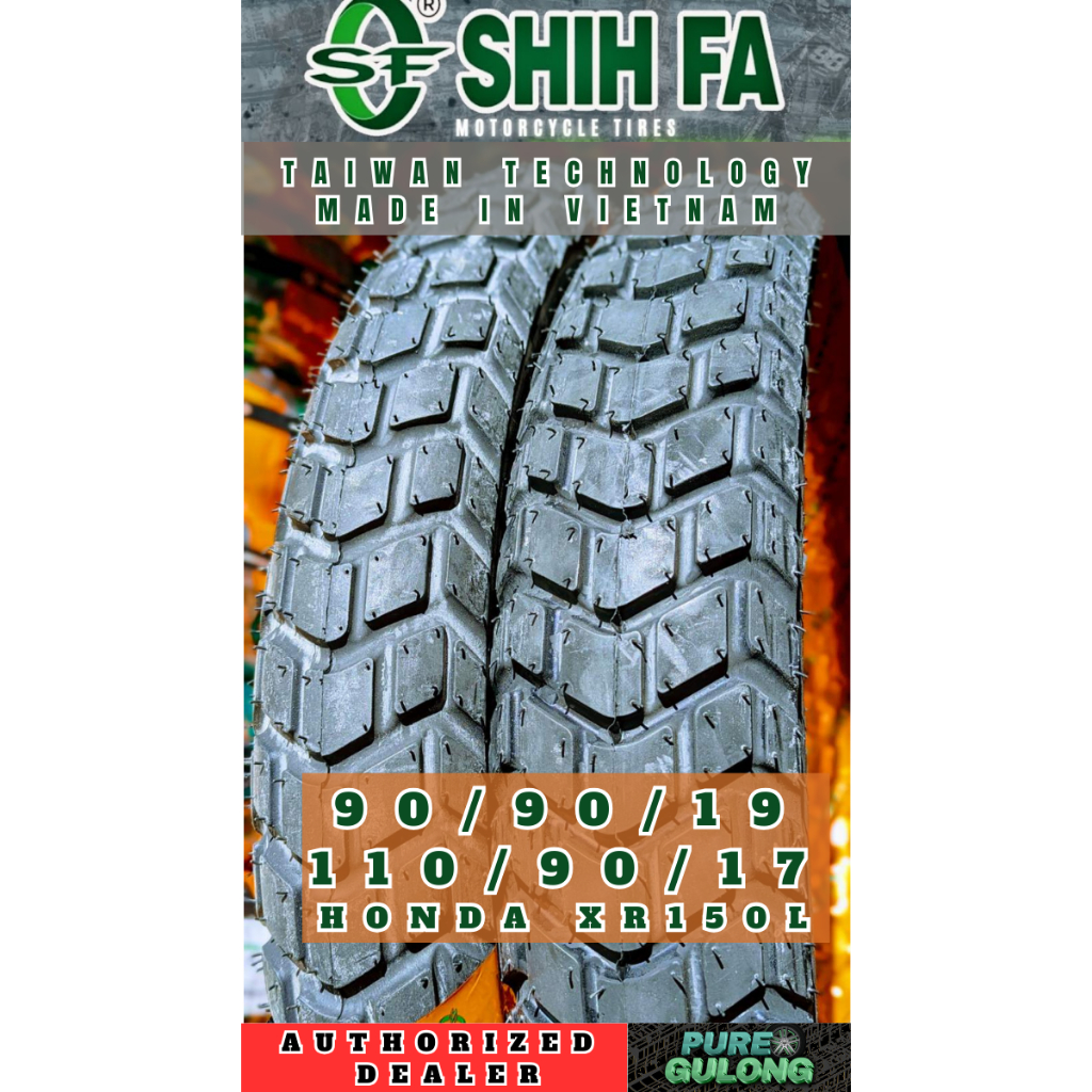 SHIHFA 90/90-19 110/90-17 DUAL TYPE TIRES HONDA XR150 TAIWAN TECHNOLOGY ...