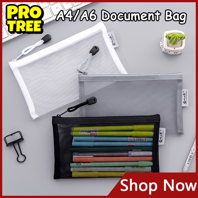 A4/A6 Plastic Envelopes Zipper Envelope Document Storage Pouch Bag ...