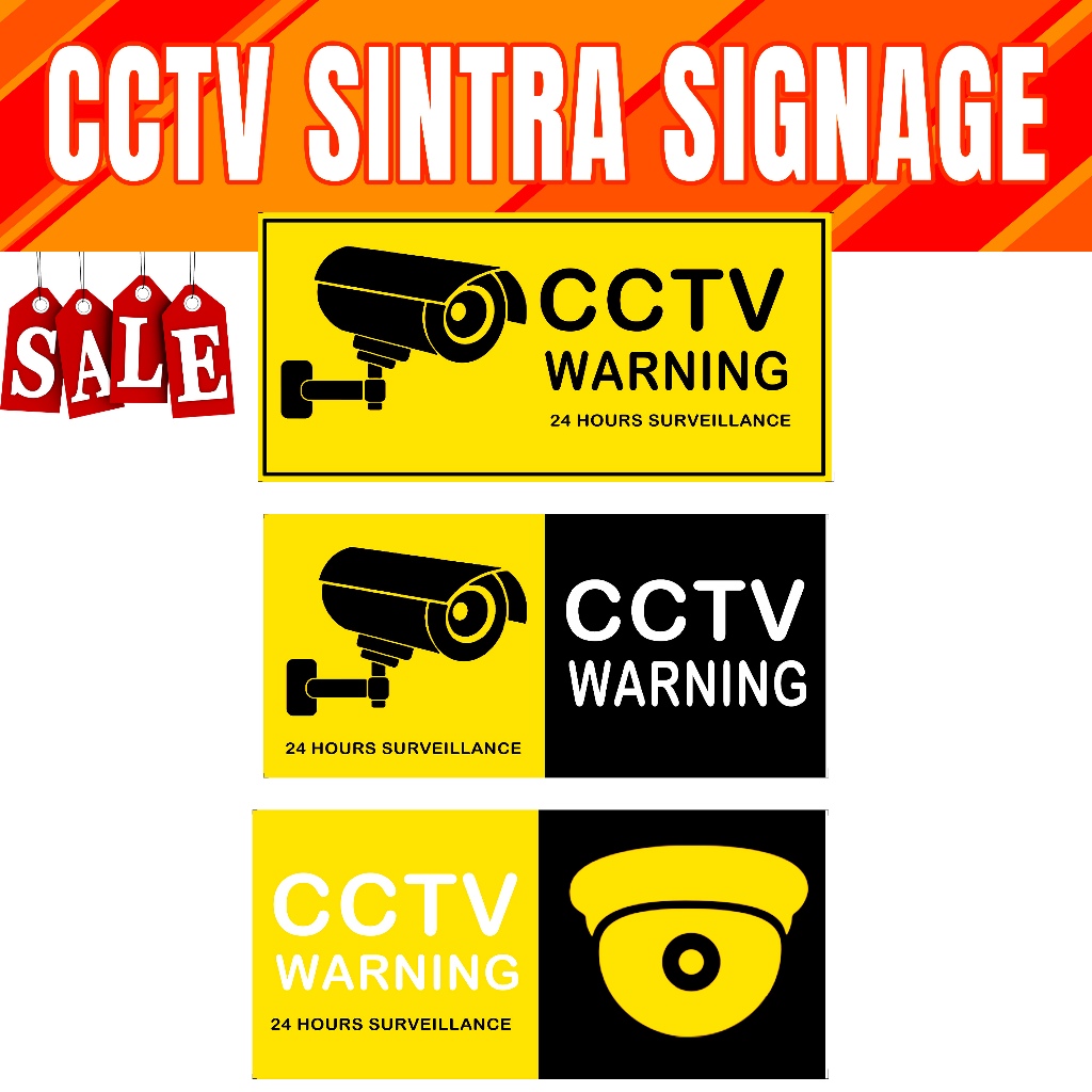 CCTV SIGNAGE WARNING PROTECTION SINTRA BOARD TYPE | Shopee Philippines