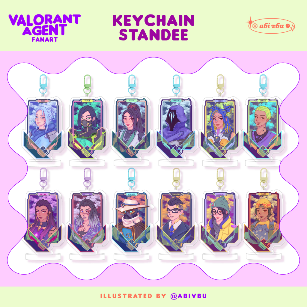 Valorant Acrylic Keychain Standee Fanart by AbiVbu | Shopee Philippines