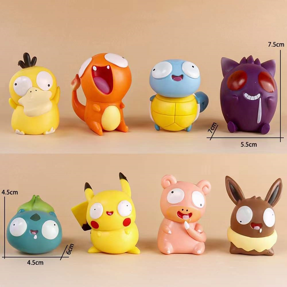8pcs 7.5cm Pokemon Figure Set spoof Pikachu Model Collection Anime ...