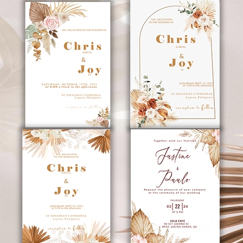 RUSTIC WEDDING INVITATIONS (COMPLETE SET) | Shopee Philippines