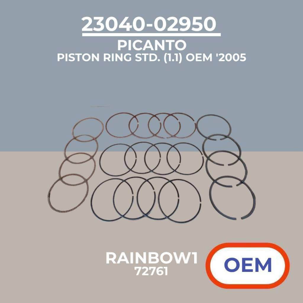 PISTON RING STD for KIA PICANTO (1.1) ("2005) [OEM] Part #;23040-02950 ...