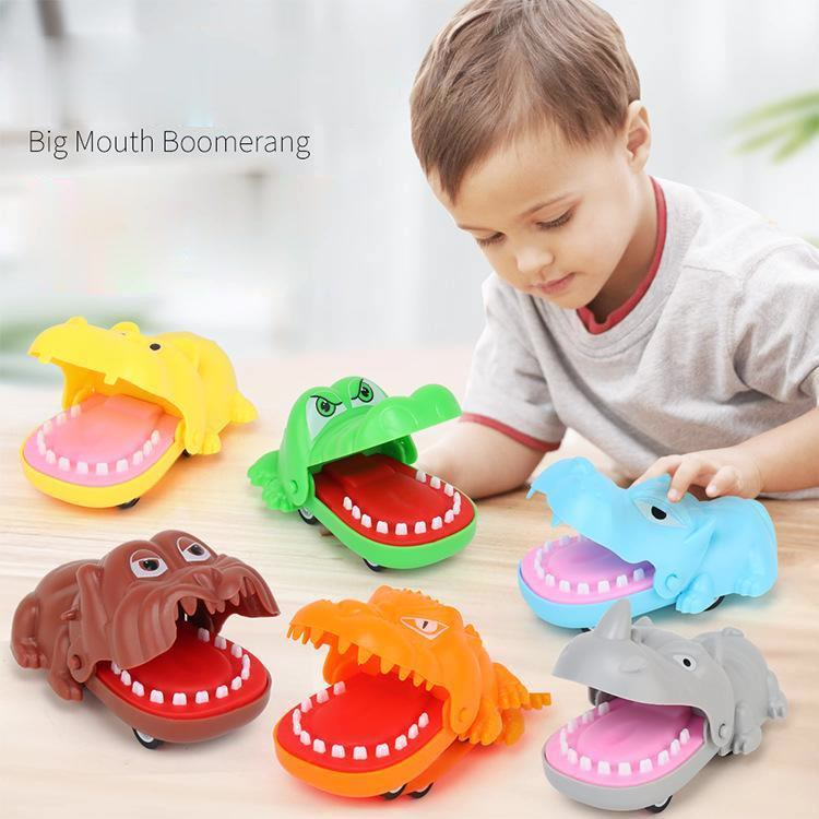 Crocodile Mouth Pull Back Toy Car Press Teeth Cartoon Animal Toy Car ...