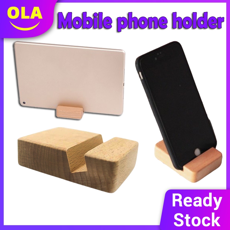 Phone Stand Cell Phone Stand for Desk Wood Wooden Compact Durable ...