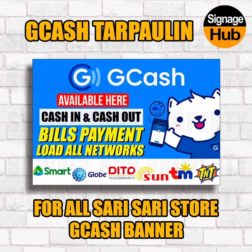 GCASH Tarpaulin Available Here with Load Signage | WaterProof Print ...