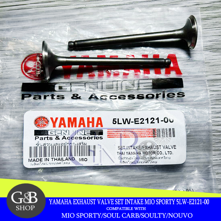 GB EXHAUST VALVE SET INTAKE MIO SPORTY/SOUL CARB/SOULTY/NOUVO 5LW-E2121 ...
