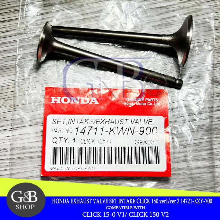GB EXHAUST VALVE SET INTAKE HONDA CLICK 150 ver1/ver 2 14721-KYZ-700 ...