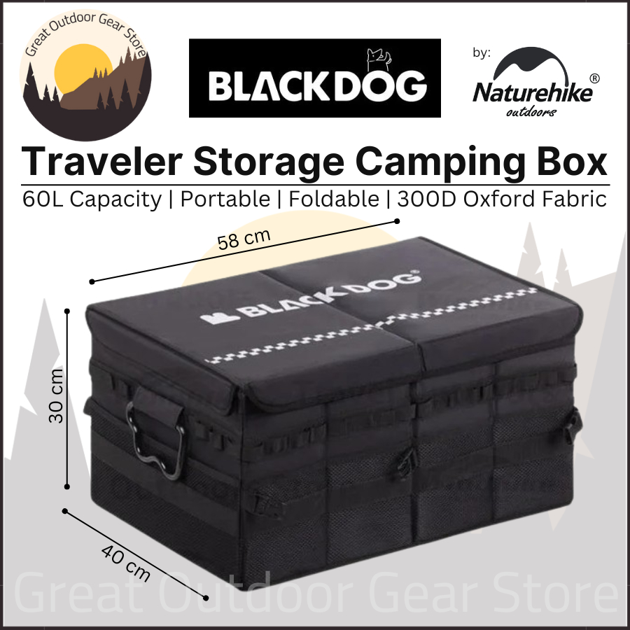 BlackDog Outdoor Traveler Storage Camping Box 60L Capacity Folding ...