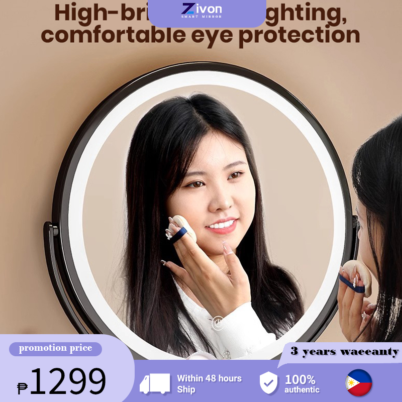 【Zivon】Desktop LED Makeup Mirror With Light Home Smart Girls Bedroom ...