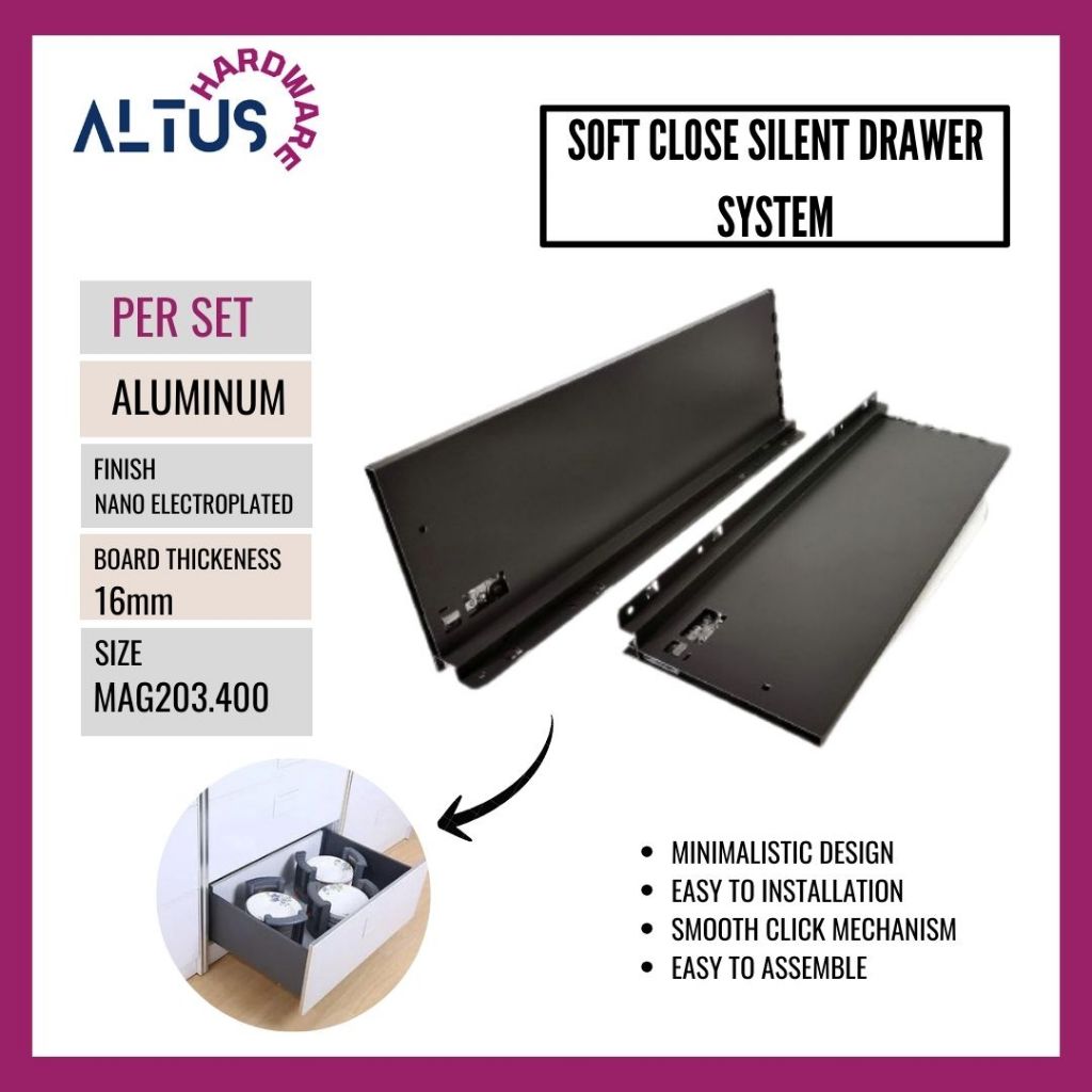 Soft Close Silent Drawer System (Height 203mm) | Shopee Philippines