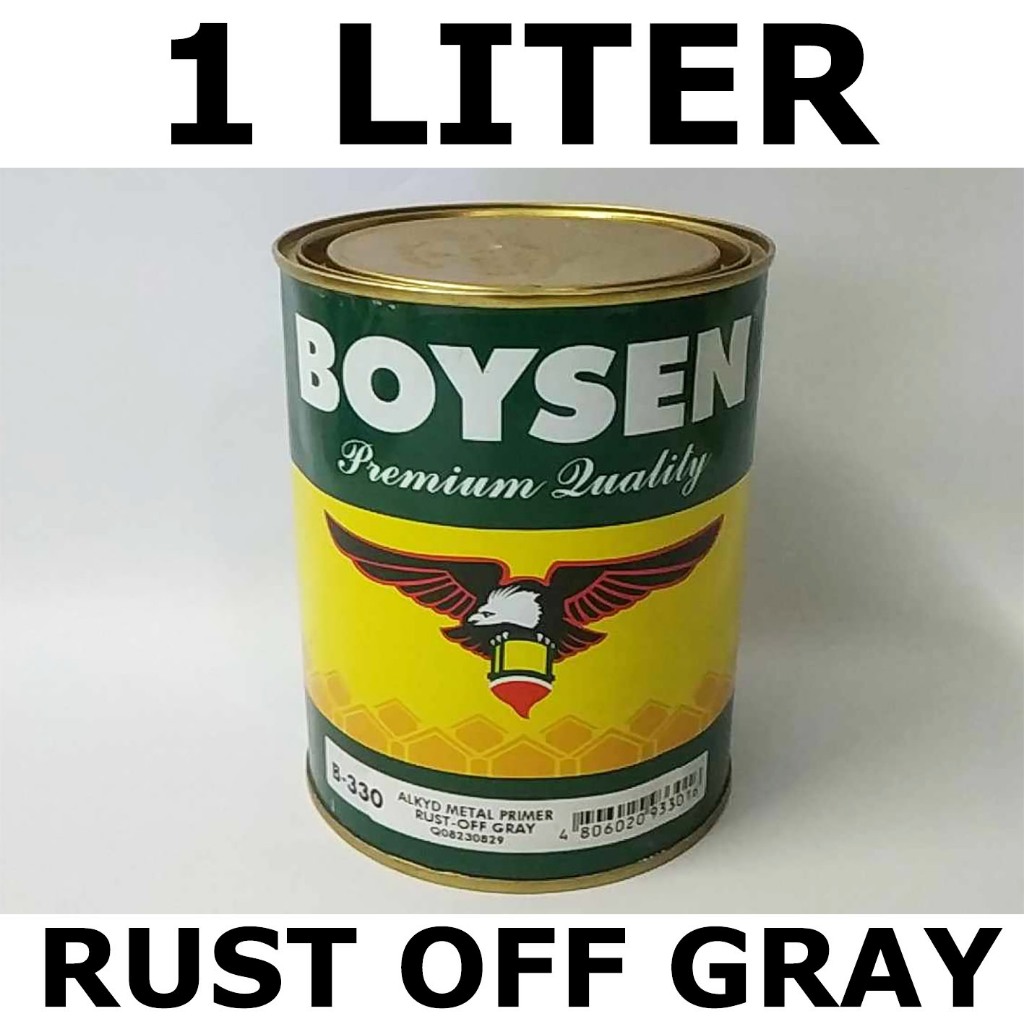 BOYSEN RUST OFF GRAY B-330 ( 1 LITER ) ALKYD METAL PRIMER RUST-OFF GREY