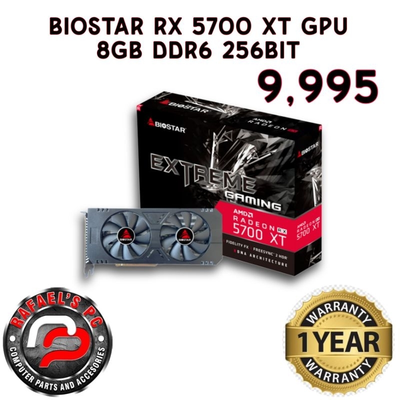 BIOSTAR RX 5700 XT 8GB DDR6 256BIT GRAPHICS CARD | Shopee Philippines