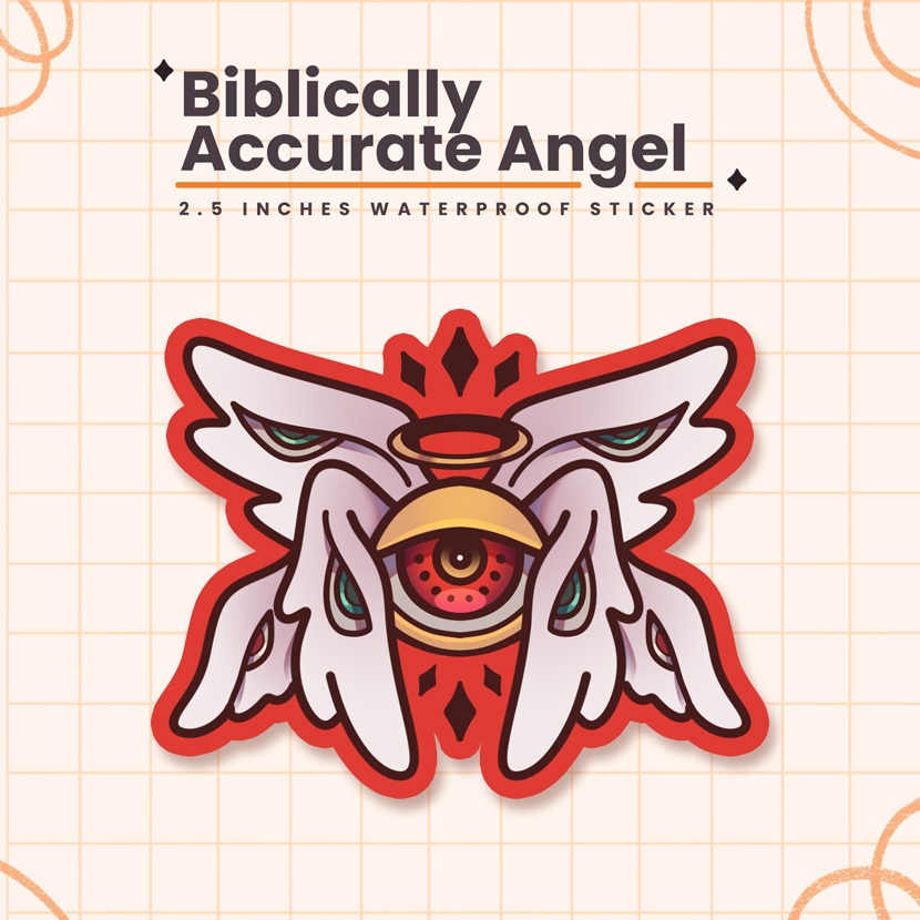 Biblically Accurate Angel | Original Art | Glitter & Holo Waterproof ...