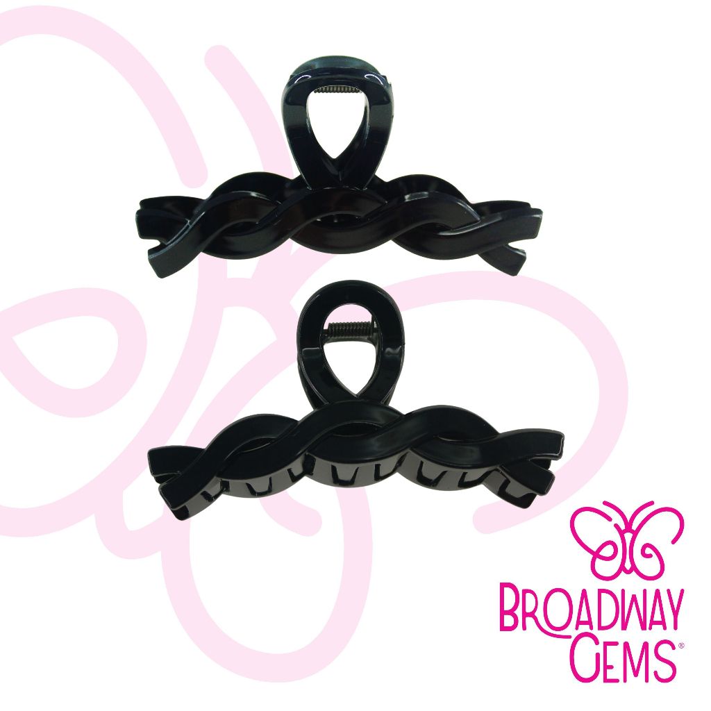BROADWAY GEMS Hair clamp Black Glossy Braided (GCL32) | Shopee Philippines