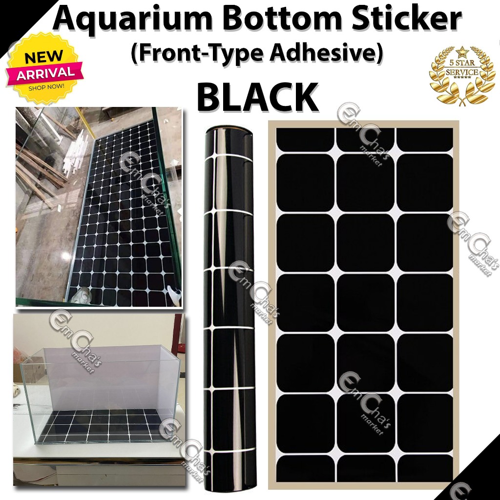 BLACK Aquarium BOTTOM Sticker Tiles Decoration(acc)(wpp2)(bdg)Aquarium ...